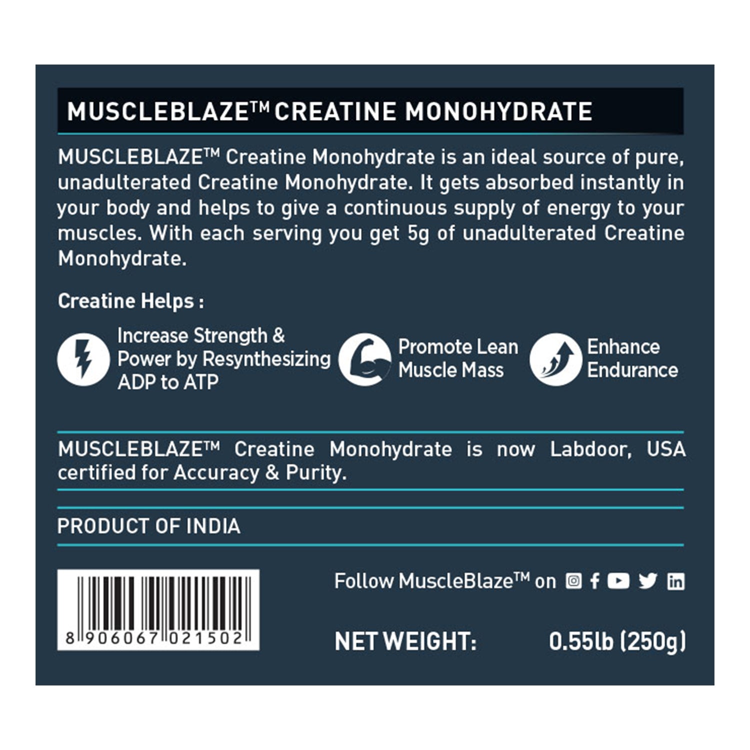 MuscleBlaze Creatine Monohydrate – MuscleBlaze Singapore